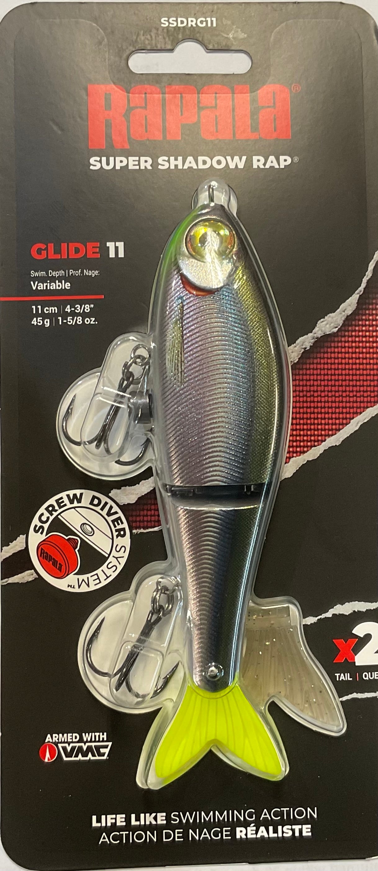 Rapala - Super Shadow Rap Glide 11cm 45g - Radioactive Smelt – Derek's ...